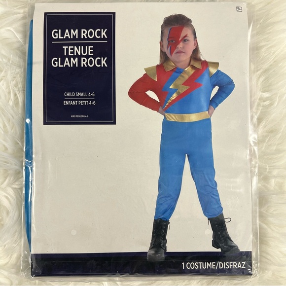 Costumes | Glam Rock Star Kids Costume Blue And Gold S 46 | Poshmark